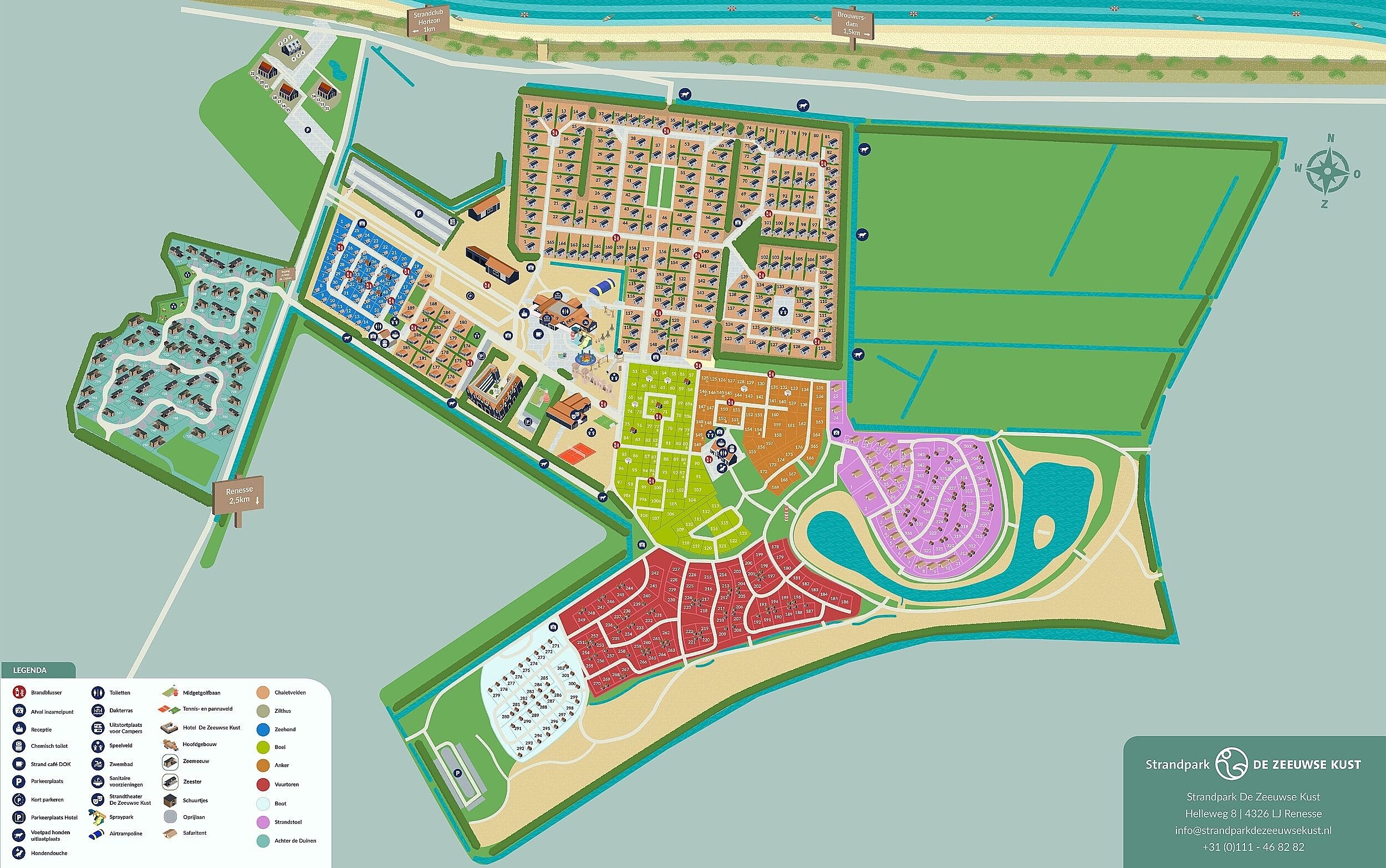 Plattegrond | Vakantie Zeeland | Strandpark De Zeeuwse Kust